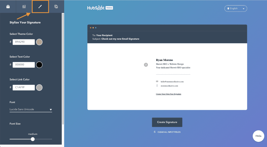 Free Email Signature Generator for Creatives - Moreno Collective